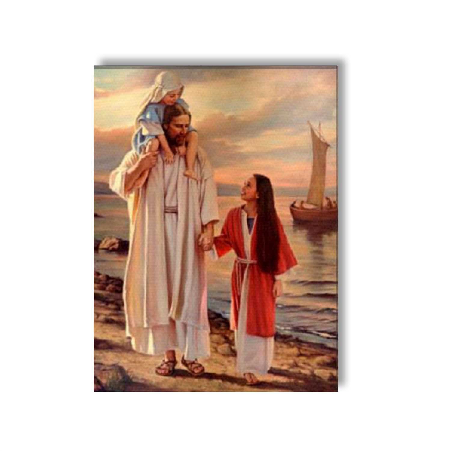 Lord Jesus With Children Wall Paintings Frame - theyayacafe